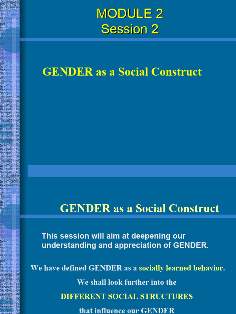 Module 2 Social Construct With St. Scho. | PDF | Gender | Gender Studies