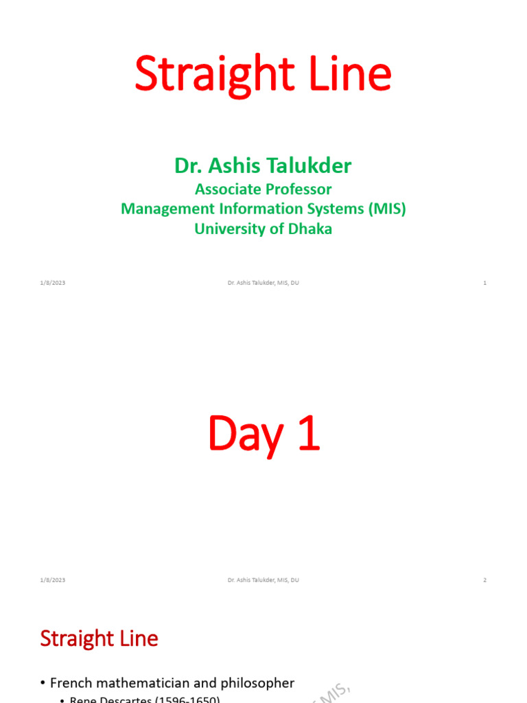 Straight Line | PDF | Analytic Geometry | Geometry