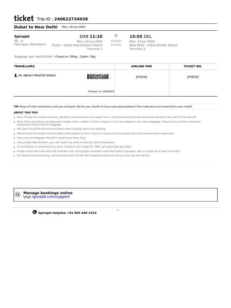 DXB Del | PDF | Aviation