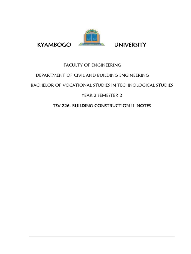 Building Construction II Lecture Notes | PDF | Deep Foundation | Roof