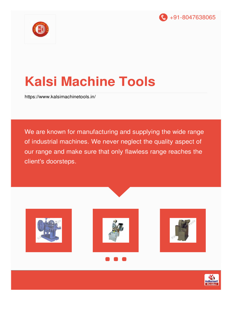 Kalsi Machine Tools | PDF | Screw | Machines