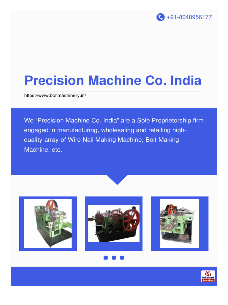 Precision Machine Co India | PDF | Screw | Rivet