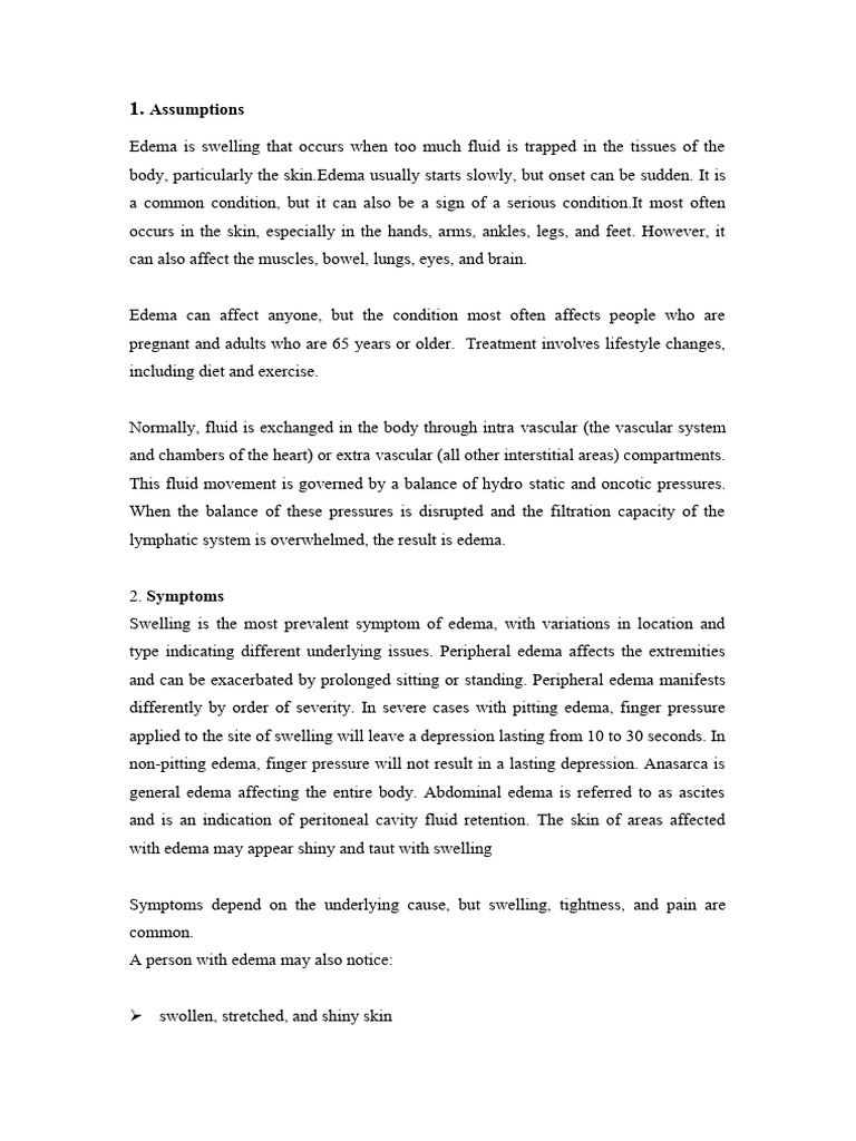 Edema concept Analysis | Download Free PDF | Edema | Diseases And Disorders