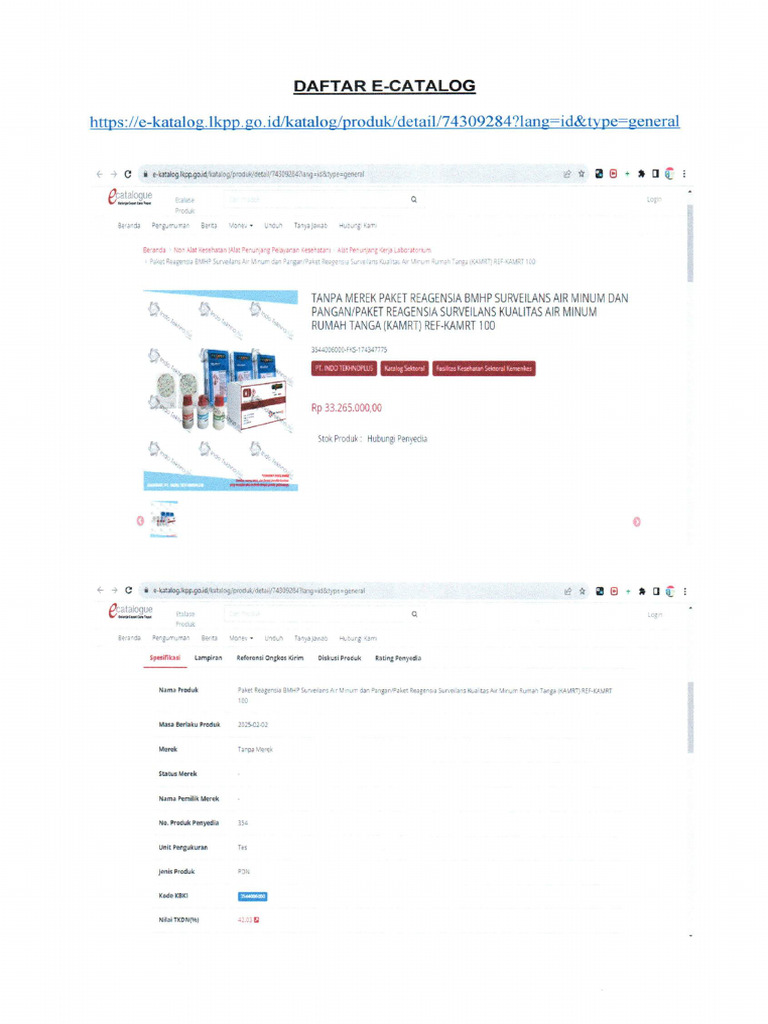 Referensi Harga E Katalog | PDF