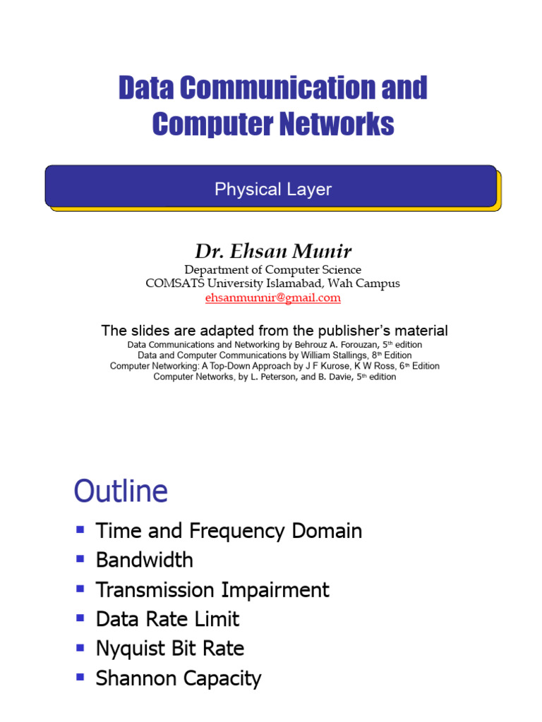 05 - W03L01 - Physical Layer | PDF | Bandwidth (Signal Processing) | Digital Signal