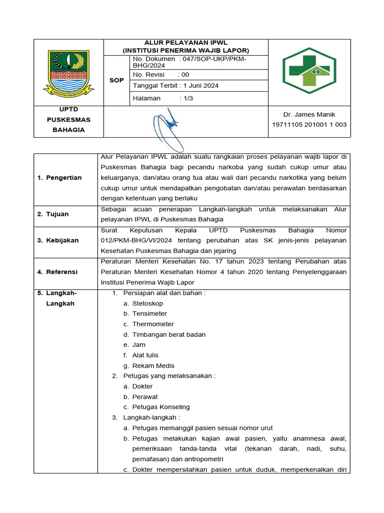 Sop Ipwl Napza | PDF