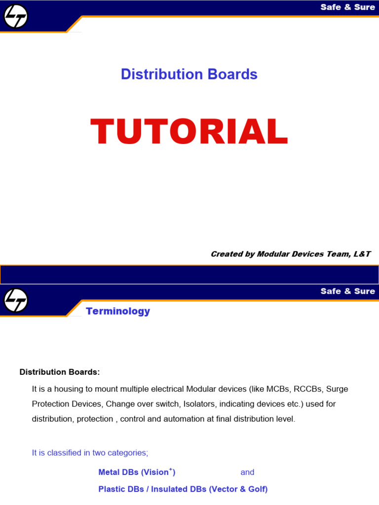 Distribution Boards Overview Tutorial | PDF | Decibel | Components