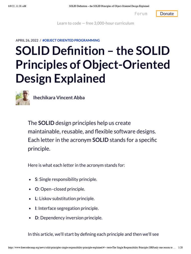 SOLID Definition - The SOLID Principles of Object-Oriented Design ...