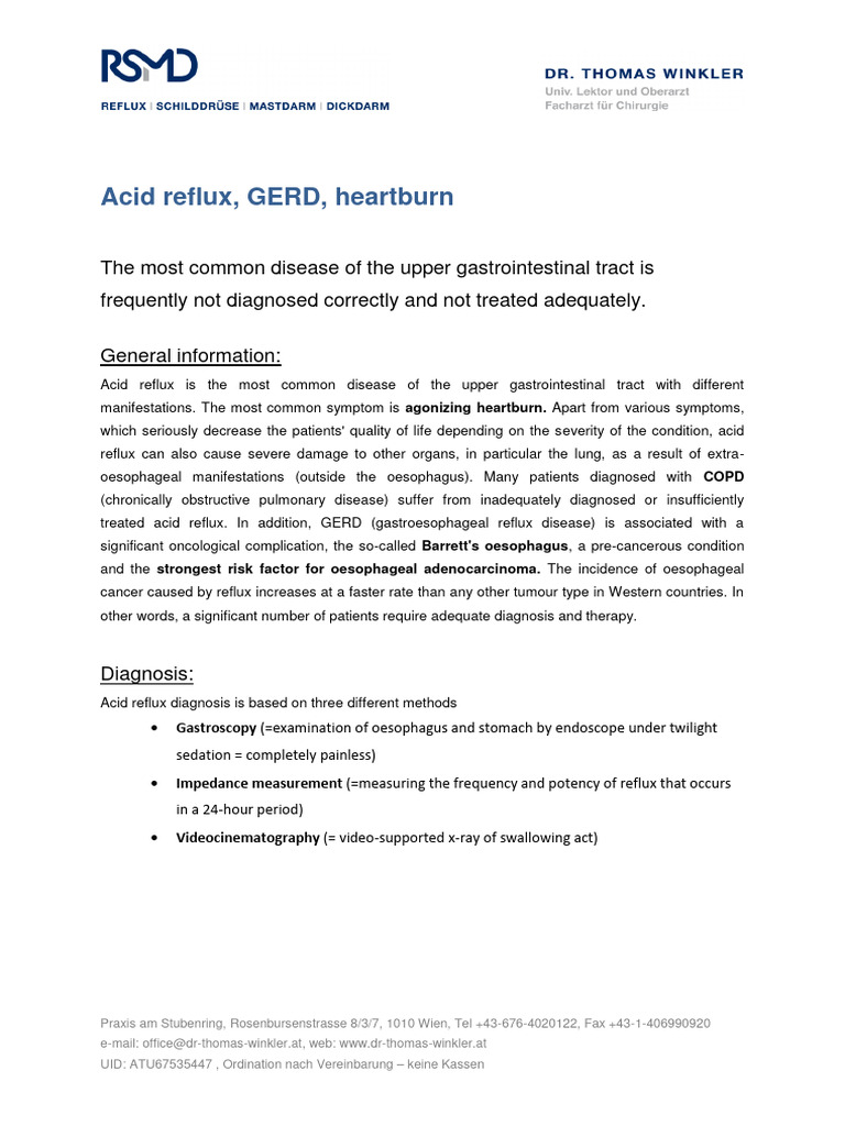 Acid Reflux GERD and Heartburn | PDF | Gastroesophageal Reflux Disease ...