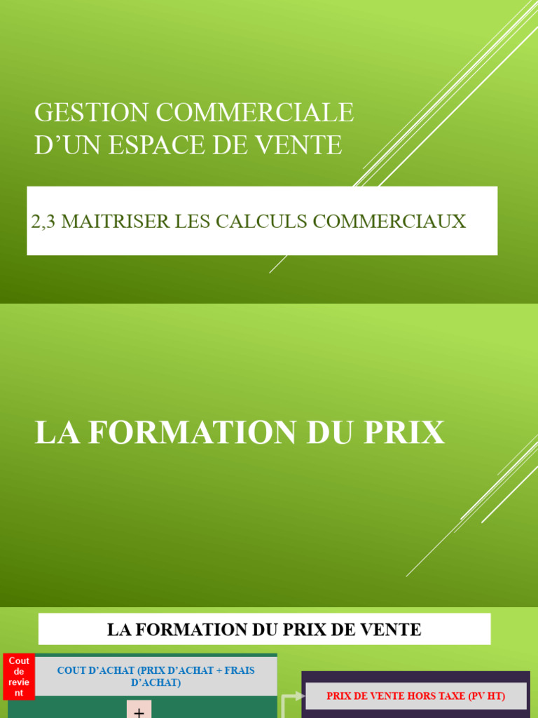 Les Calculs Commerciaux | PDF | Taxe sur la valeur ajoutée | Pourcentage
