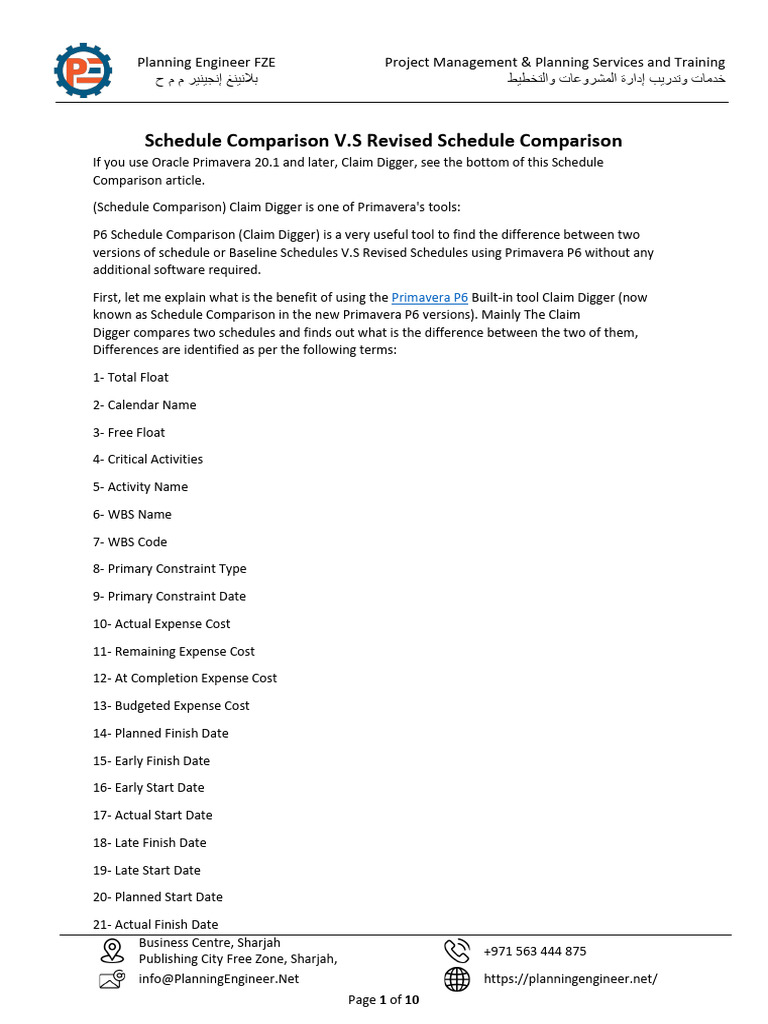 Schedule Comparison Baseline V.S Revised Schedule Comparison PDF | PDF ...