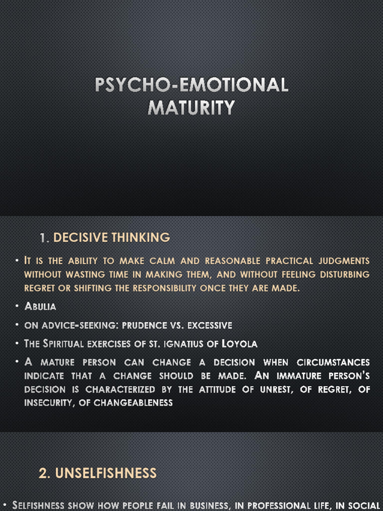 Emotional Maturity Guide | PDF | Knowledge | Emotions