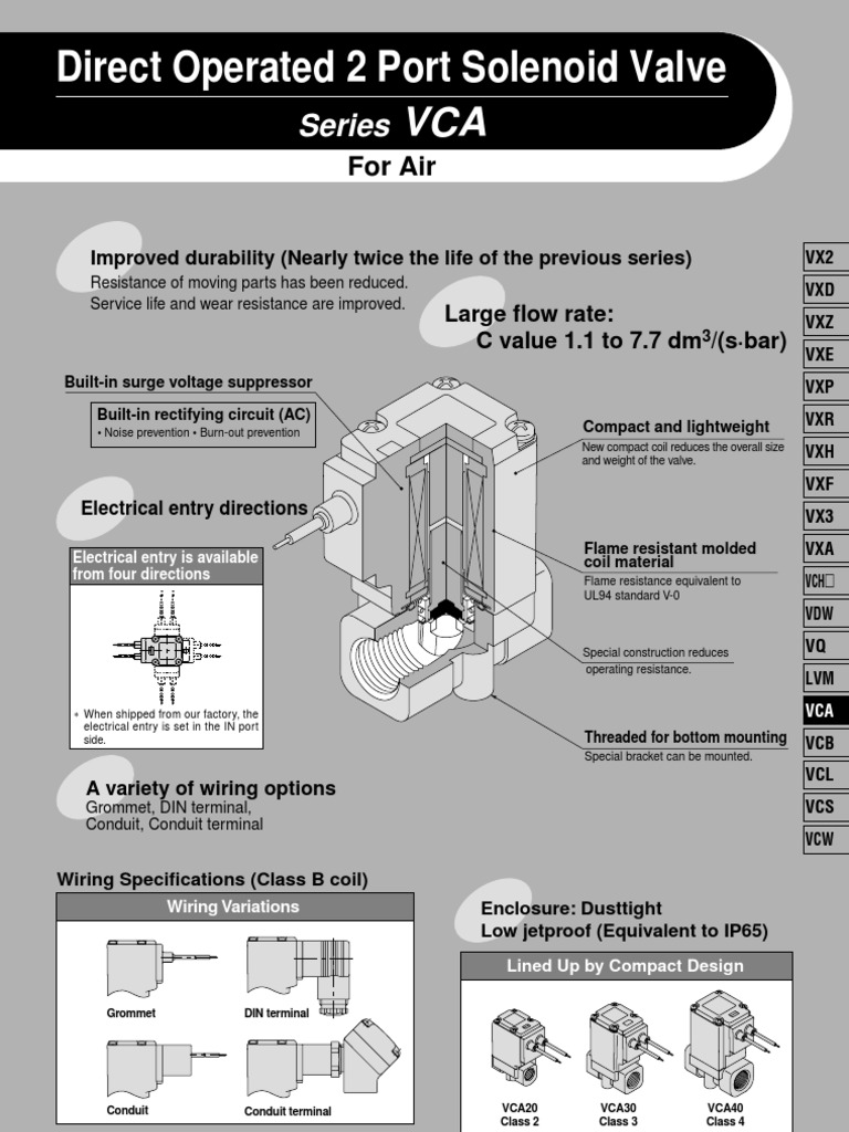 VCA Series 2 Port Solenoid Valve Guide | PDF | Electrical Wiring ...