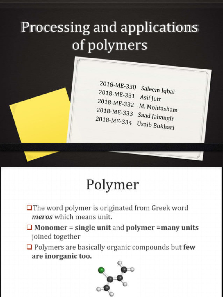 Processing and Applications of Polymers 20240612 - 213629 | PDF