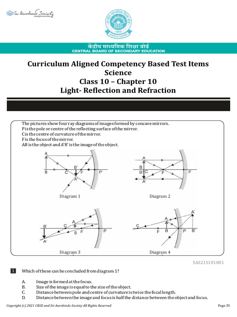 Light_worksheet | PDF | Mirror | Glass Engineering And Science