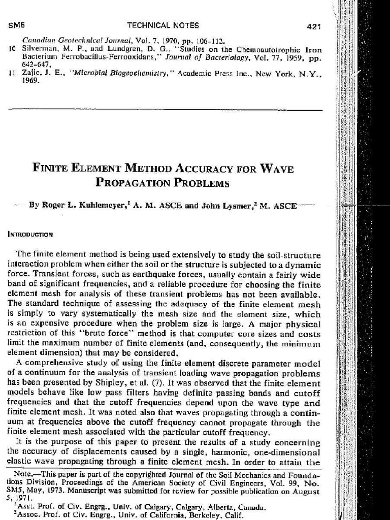 Finite Element Method Accuracy For Wave Propagation Problems (J) | PDF