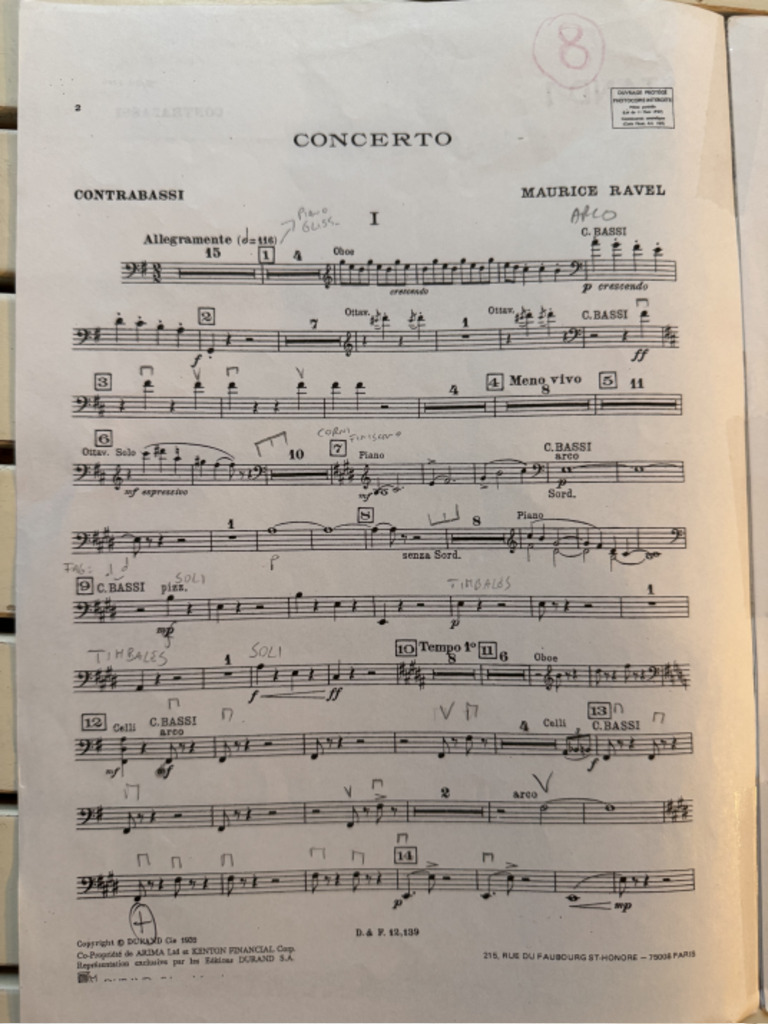 Bass bowed - Ravel - Piano Concerto 2 | PDF