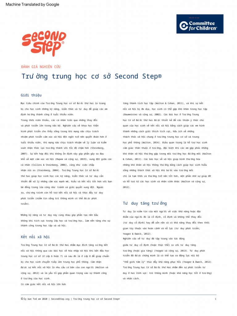Second Step Ms Review of Research | PDF