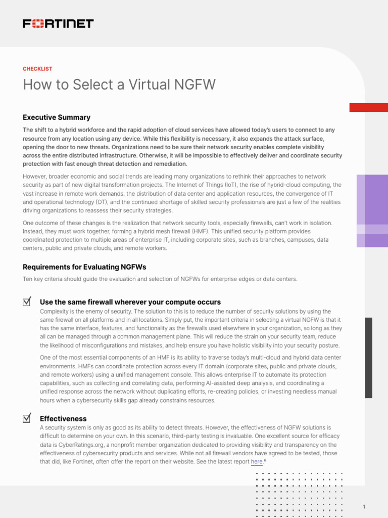 How To Select A Virtual NGFW | PDF | Security | Computer Security