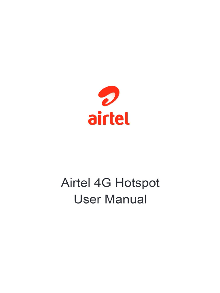 Airtel 4G Hotspot User Manual - Manualzz | PDF