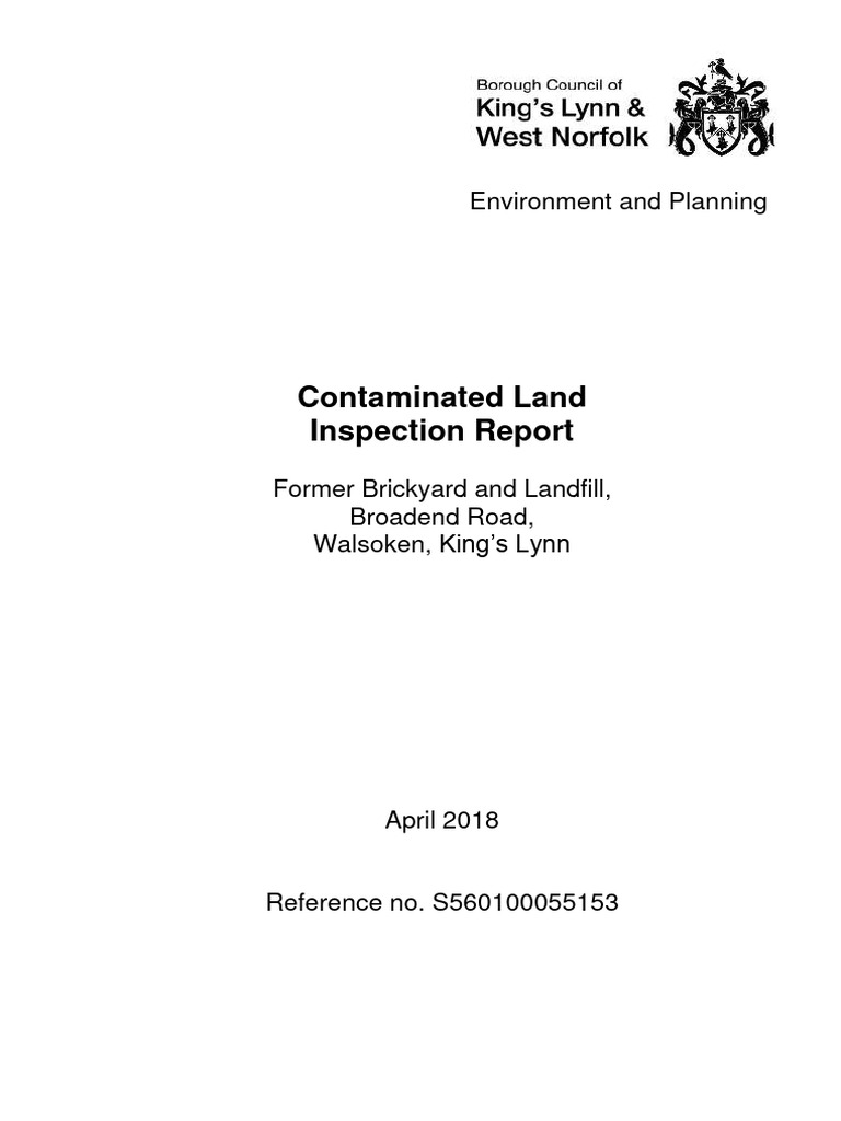 Contaminated Land Inspection Report Broadend Road | PDF | Risk | Waste