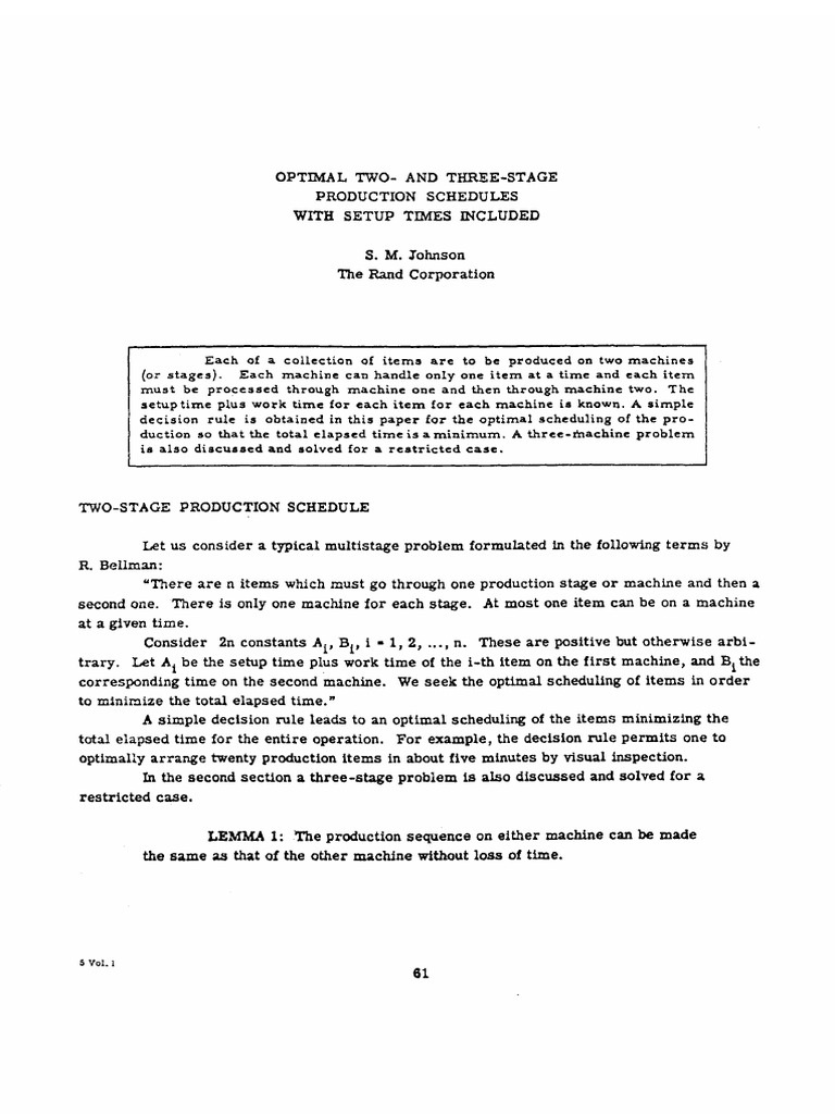 1954 - Johnson - OPTIMAL TWO - AND THREE-STAGE | PDF | Multistage ...