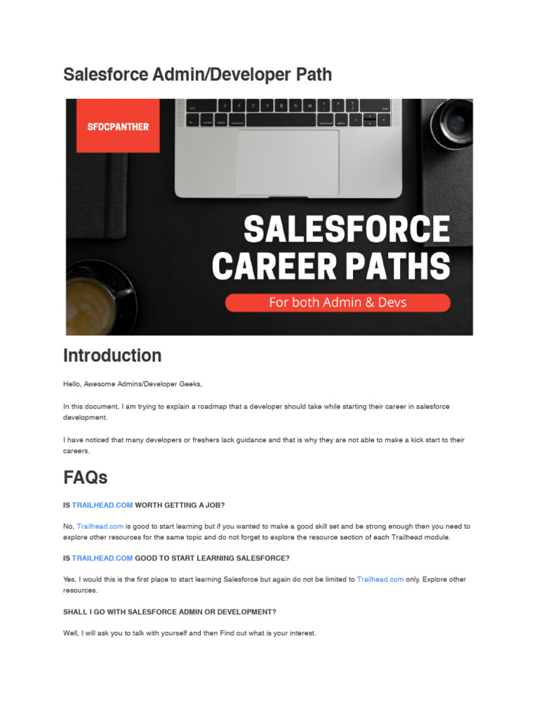 Roadmap For Salesforce Developer And Admin Pdf Résumé Human Communication
