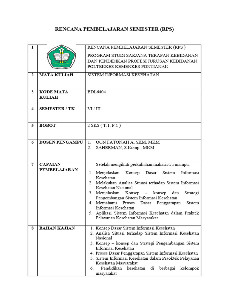 RPS Sik D4 Reg Bidan 2024 | PDF
