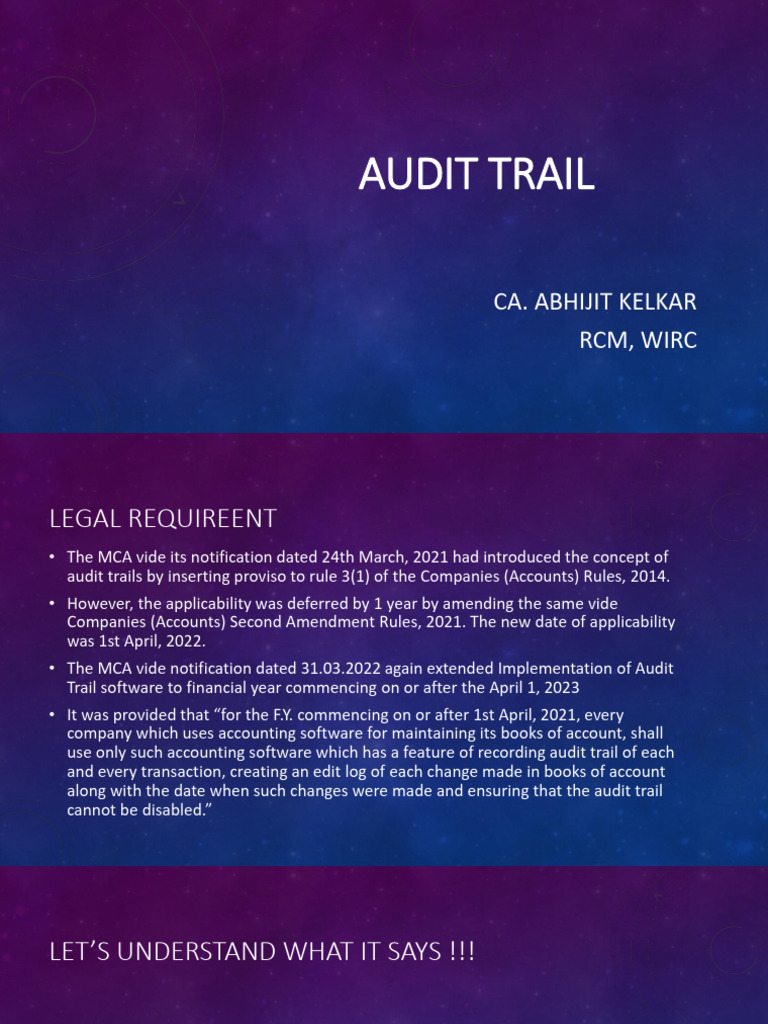 Audit Trail | PDF | Audit | Accounting