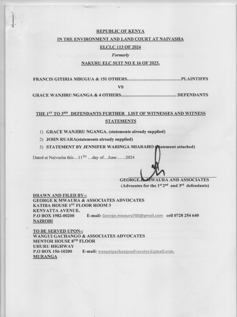 1 - 5746400 - 1718111861 - 1st To 3rd Defendants Further List of Witnesses With Statement ...