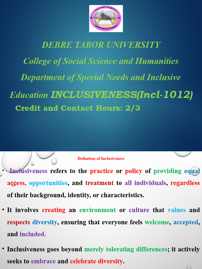 Inclusiveness Module | PDF | Inclusion (Education) | Disability