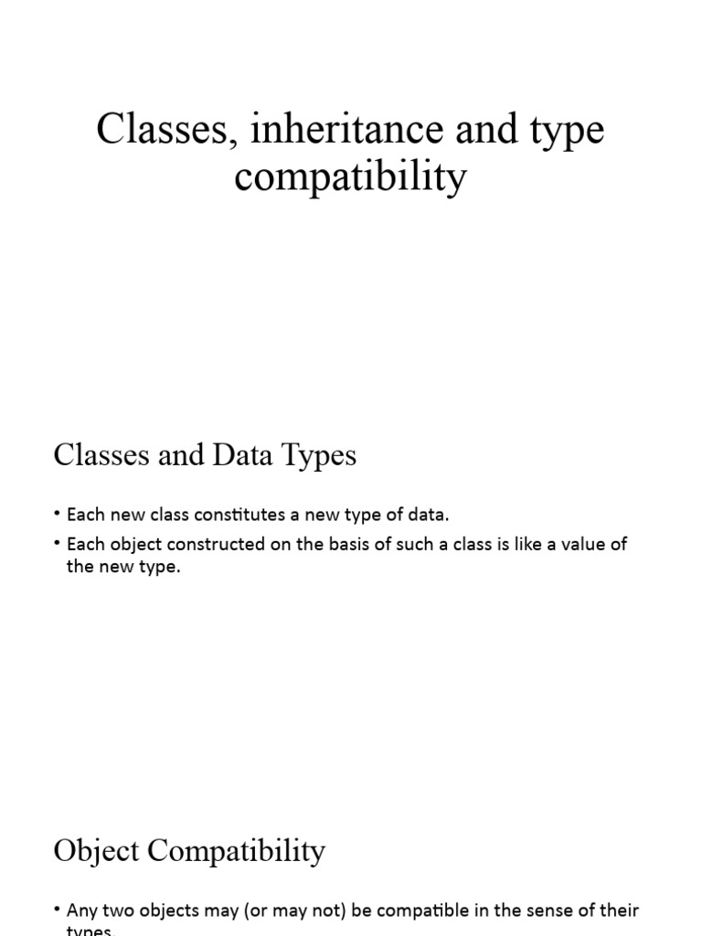 Lecture 7 Classes Inheritance and Type Compatibility | Download Free ... Lecture 7 Classes Inheritance and Type Compatibility | Download Free ...
