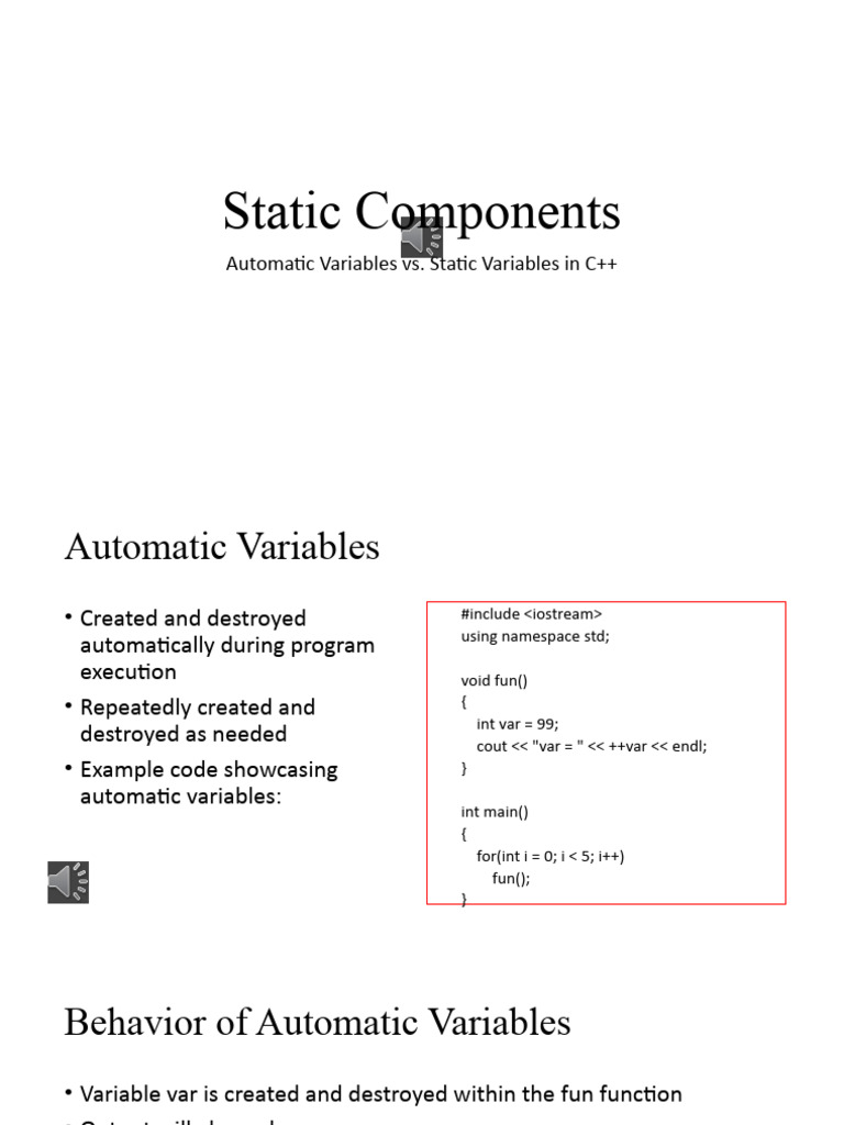 Lecture 4 Static Components | PDF | Class (Computer Programming) | Namespace