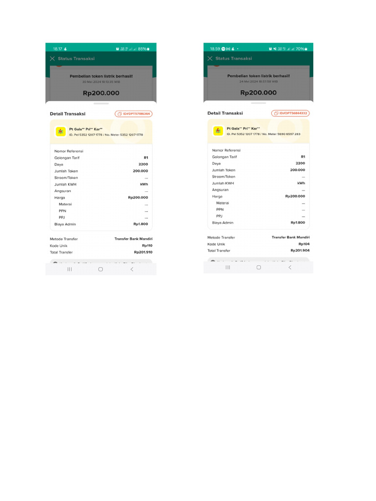 Token Operasional Mess 3105 | PDF