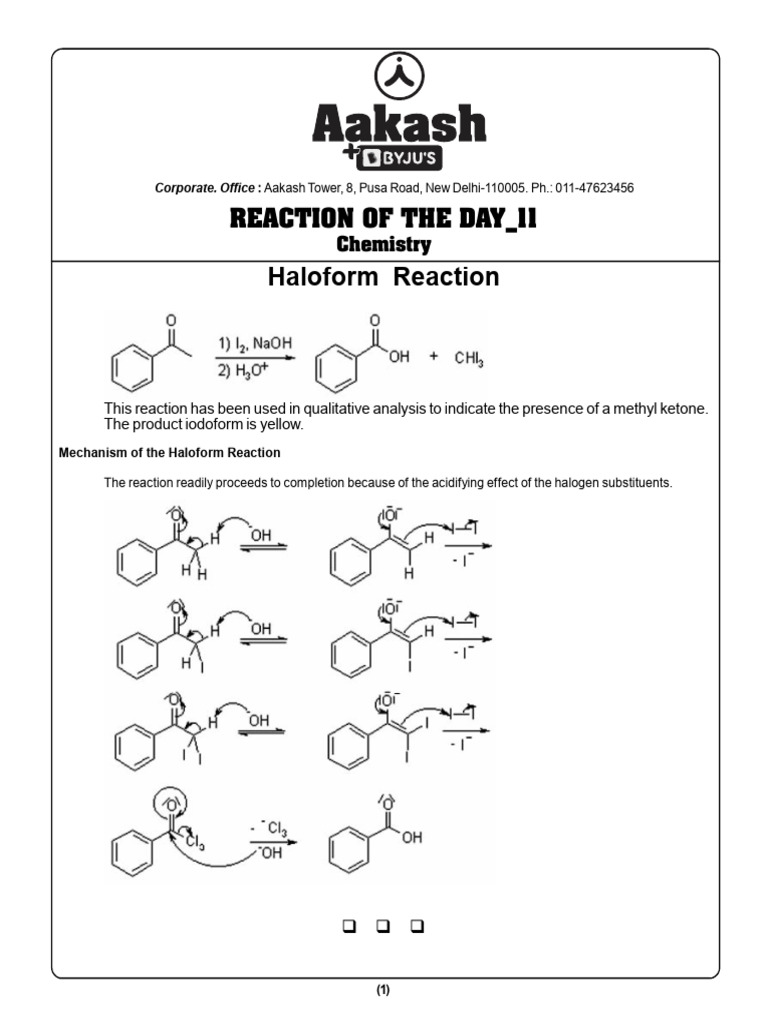 11 Haloform Reaction | PDF | Methyl Group | Chemical Compounds