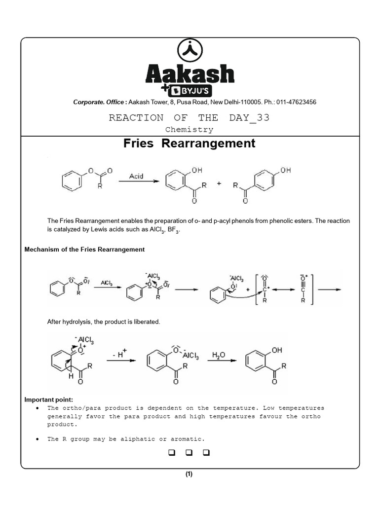 33 Fries Rearrangement | PDF | Chemical Compounds | Organic Chemistry
