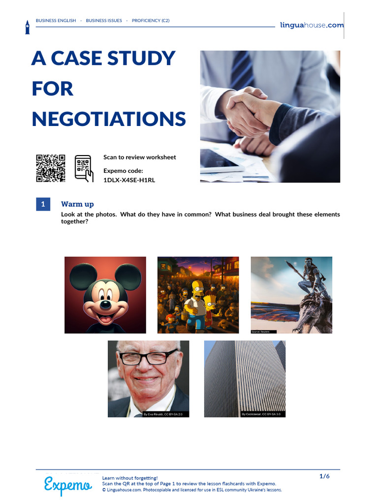 A Case Study For Negotiations British English Student | PDF | Games & Activities