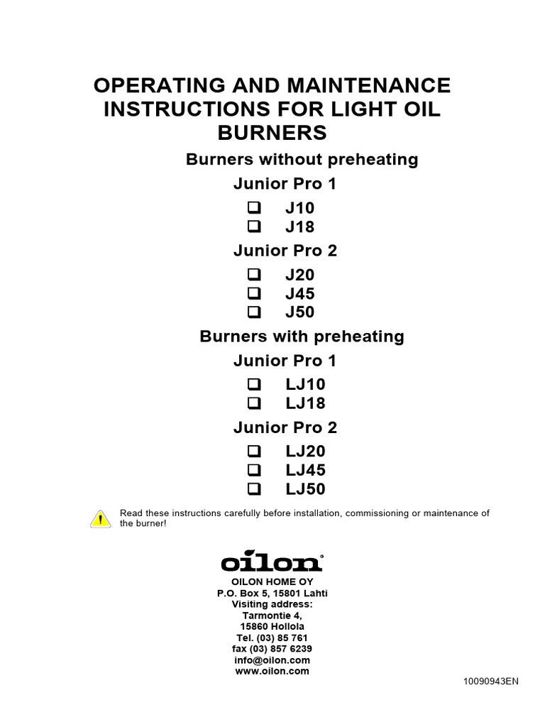 oilon burner | PDF | Electrical Connector | Thermostat