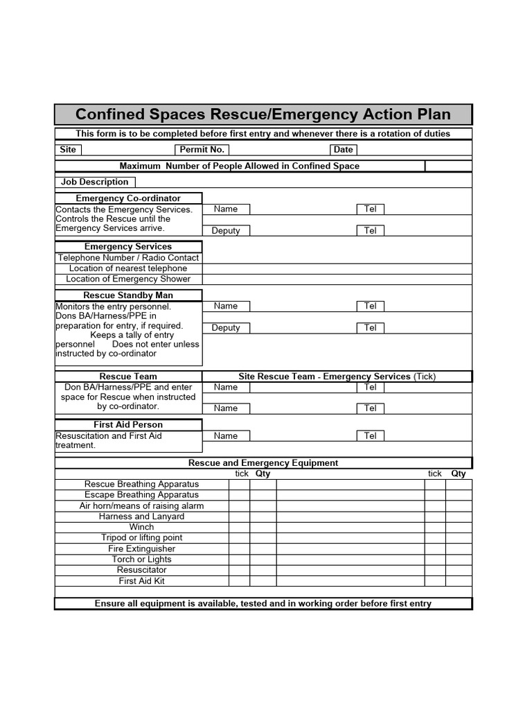 App.7-2 Confined Space Rescue Plan | PDF