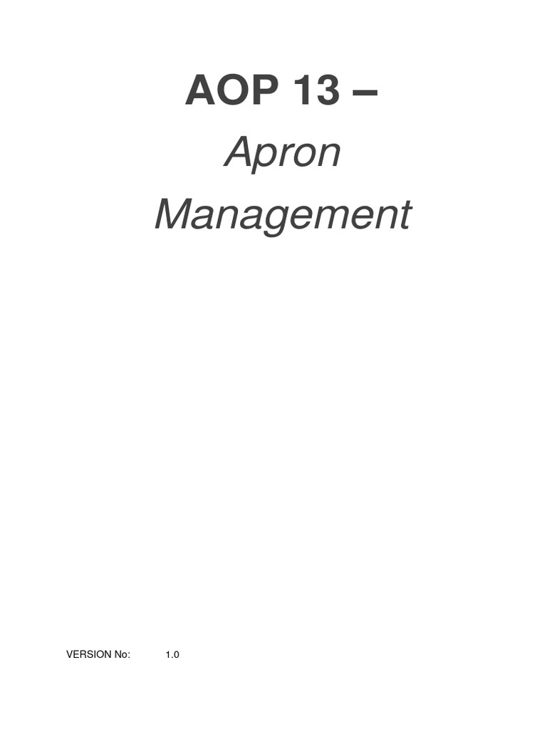 Aop 13 - Apron Management | PDF | Air Traffic Control | Airport
