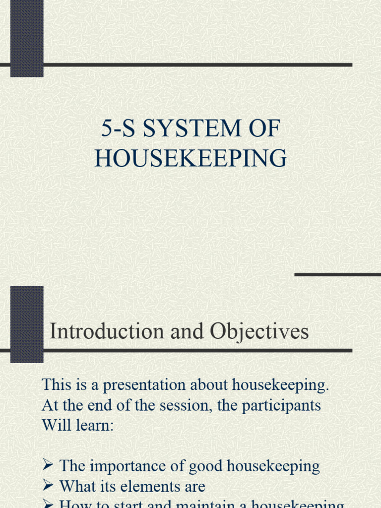 5 S Of Good Housekeeping Pdf Housekeeping