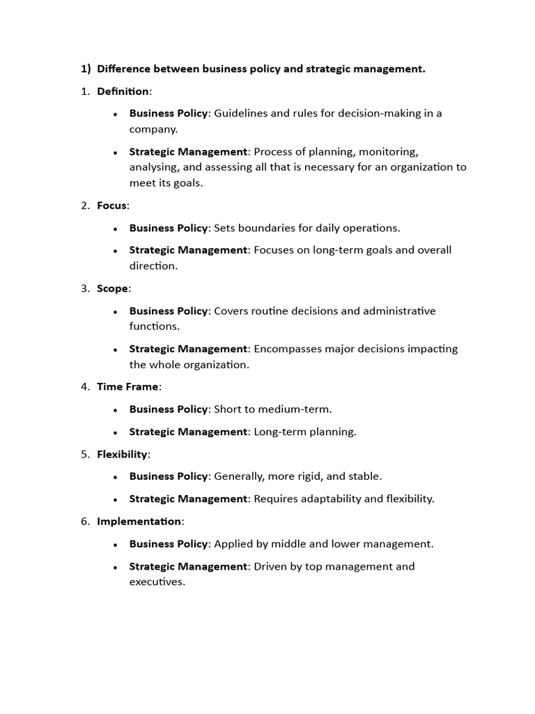 BPSM Notes | PDF | Strategic Management | Decision Making