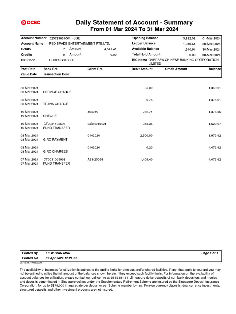 Account Statement Summary | PDF | Deposit Account | Debits And Credits