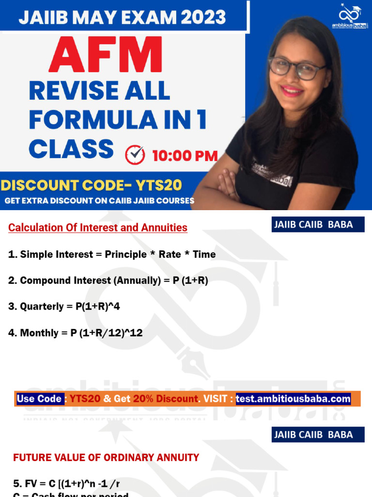 AFM formula | Download Free PDF | Discounting | Present Value