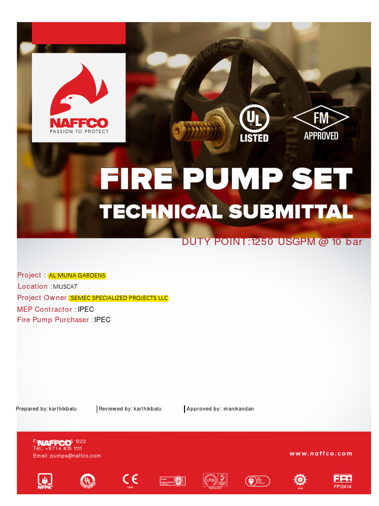 1250gpm 10 Bar Semec | PDF | Pump | Electric Motor