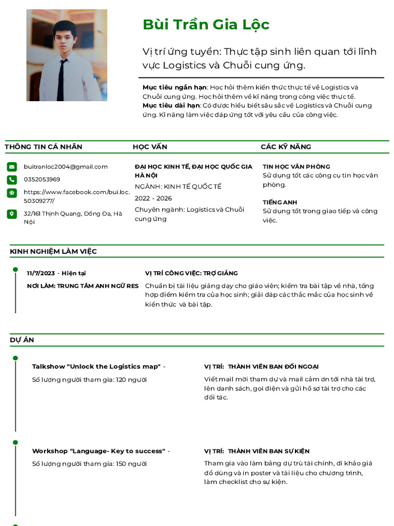 CV Bùi Trần Gia Lộc - CV công việc-TopCV.vn | PDF