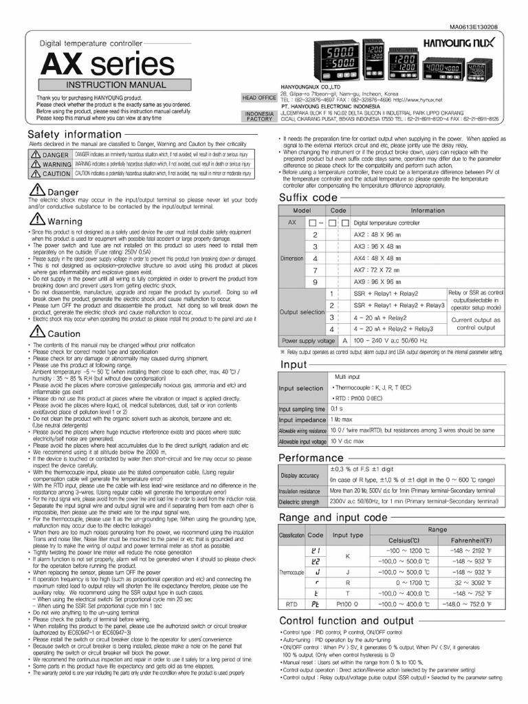 Manual AX Series | PDF
