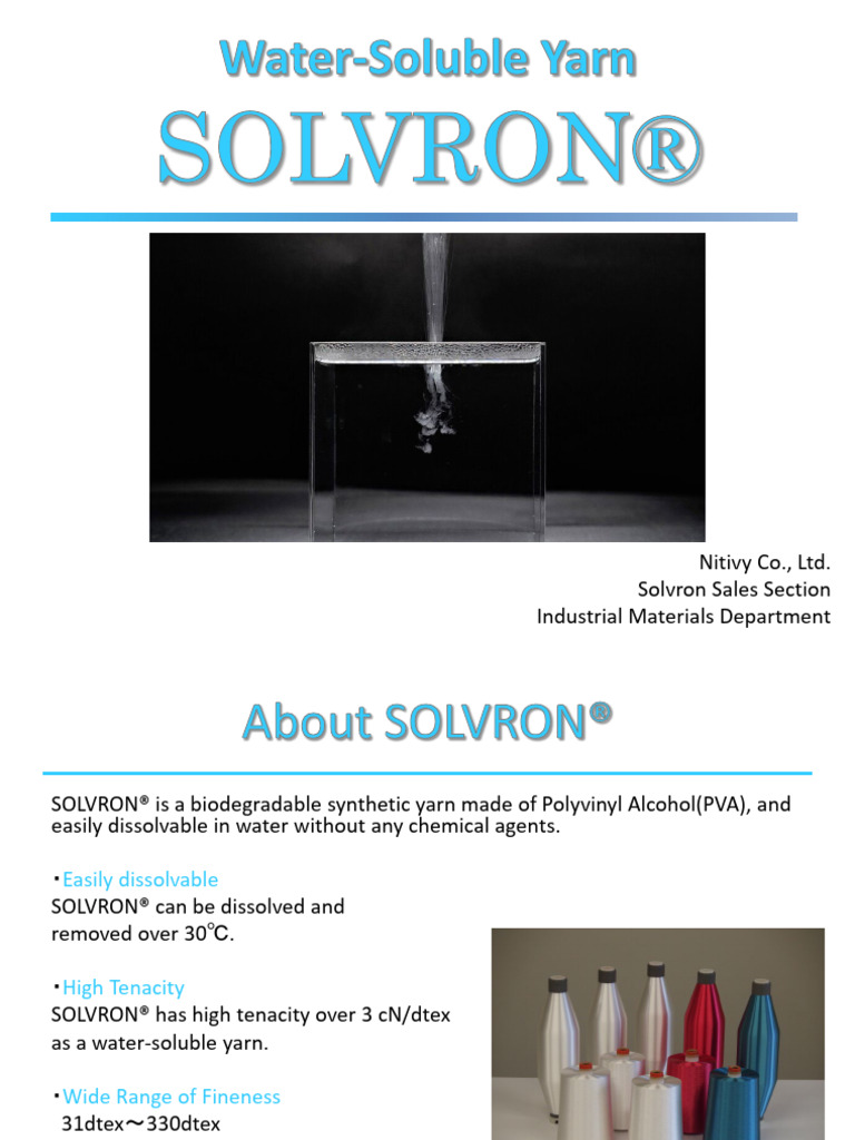 Solvron® Introduction | PDF | Textiles | Yarn
