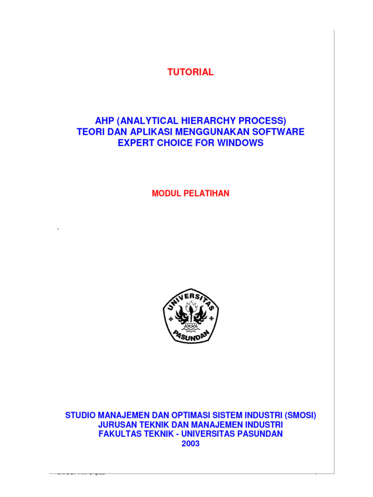 AHP Tutorial | PDF