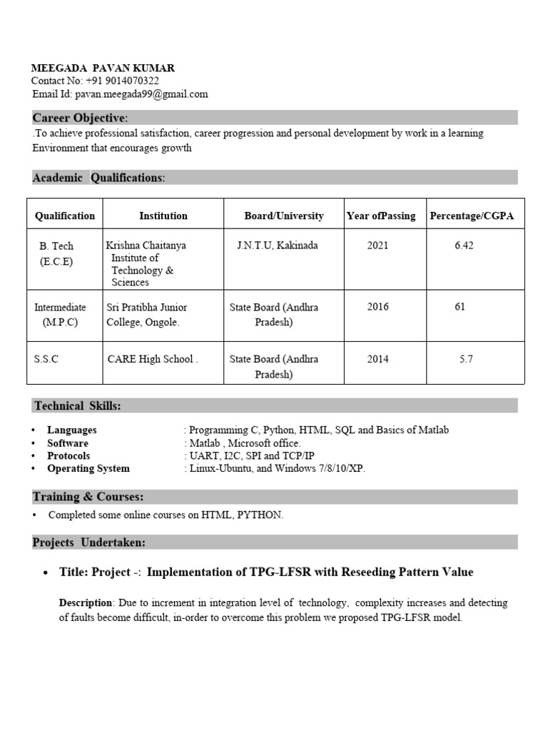 Pavan Resume | PDF | Art | Computers